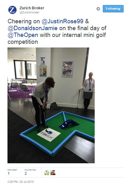 Zurich Offices get golfing for the Open | Crazy Golf Blog